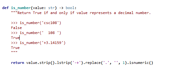 def is_number(value: str) -> bool: """Return True | Chegg.com