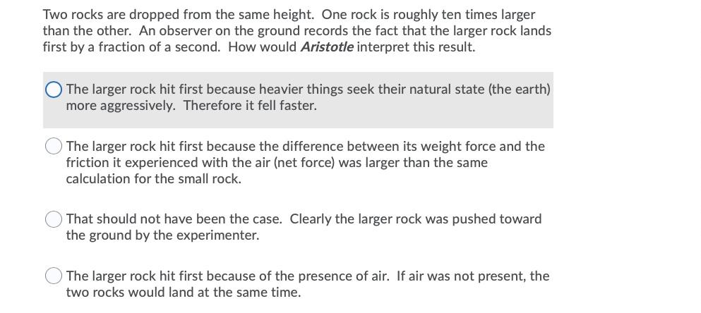 Solved Two rocks are dropped from the same height. One rock | Chegg.com
