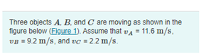 Solved Three objects A, B and C are moving as shown in the | Chegg.com