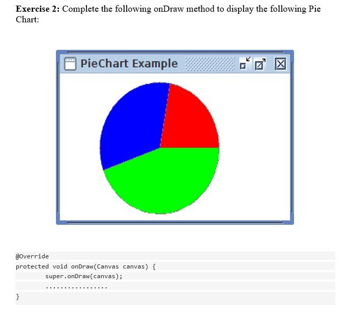 Solved Exercise 2: Complete the following onDraw method to | Chegg.com