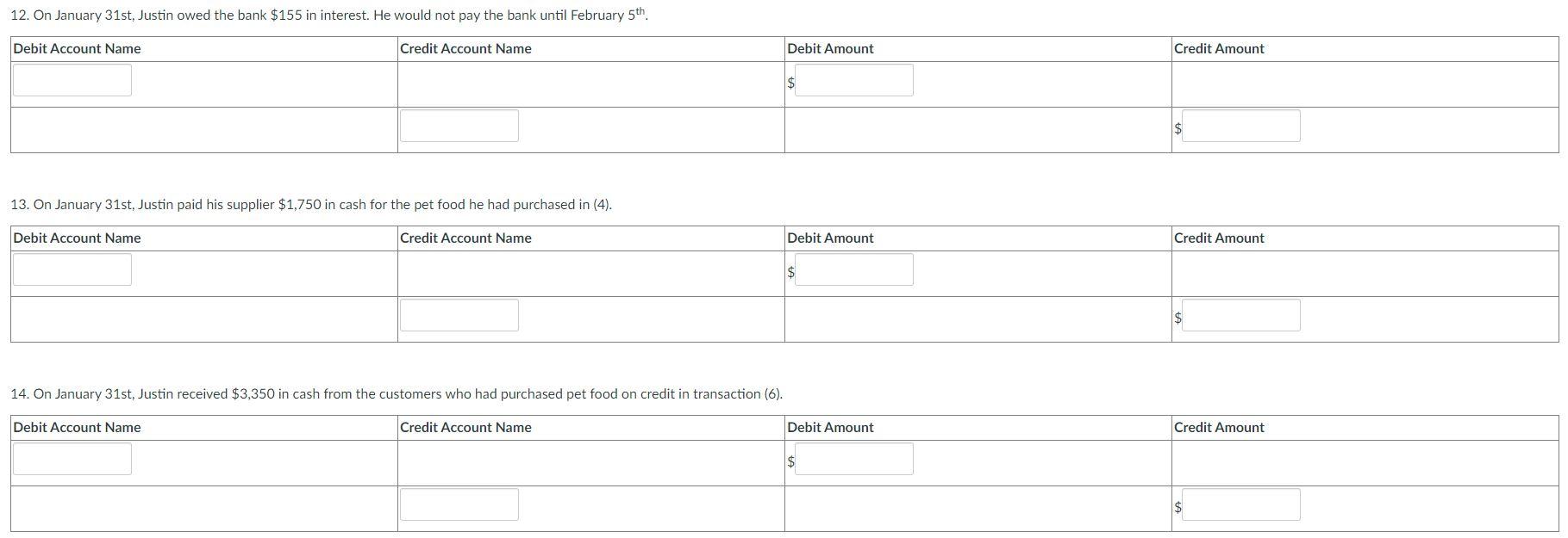 Solved Fill in the blanks with the correct Account Names and | Chegg.com