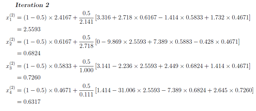 Applying the SOR algorithm to our question with w = | Chegg.com