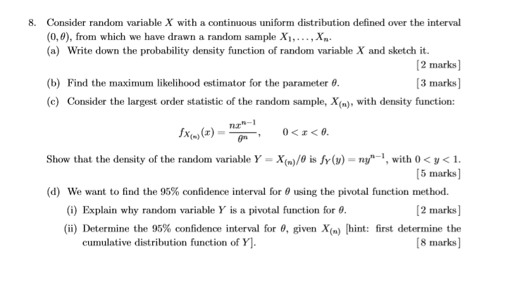 Solved Consider random variable X with a continuous uniform | Chegg.com