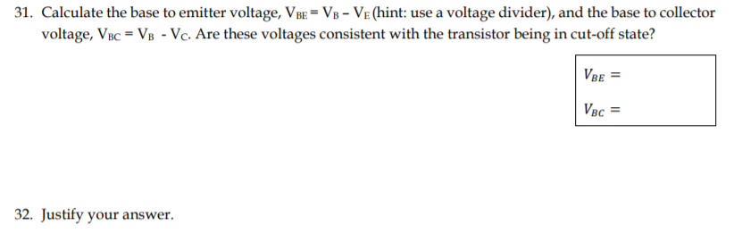 Solved In Fig. 9, the transistor Qı has ß = 200, and VBE,on | Chegg.com