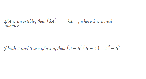 Solved IfA is invertible, then (kA number. ) - kA where k is | Chegg.com