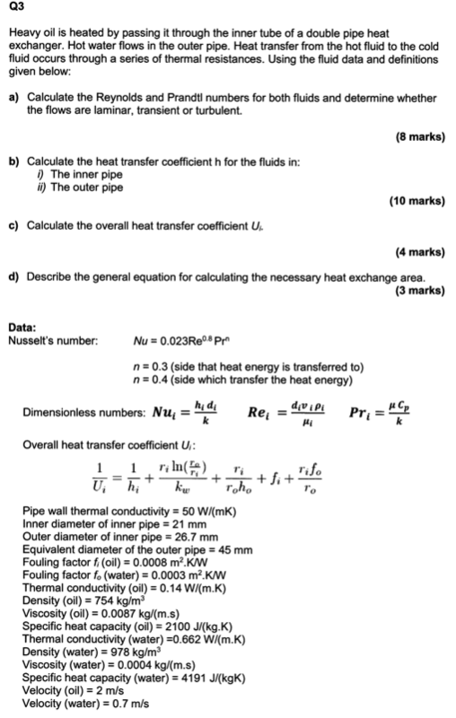 Solved Q3 Heavy oil is heated by passing it through the | Chegg.com