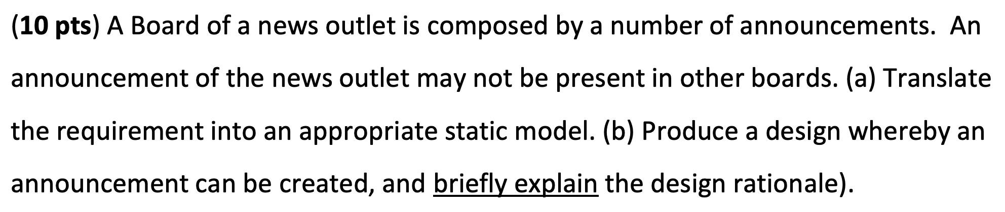 Solved (10 pts) A Board of a news outlet is composed by a | Chegg.com