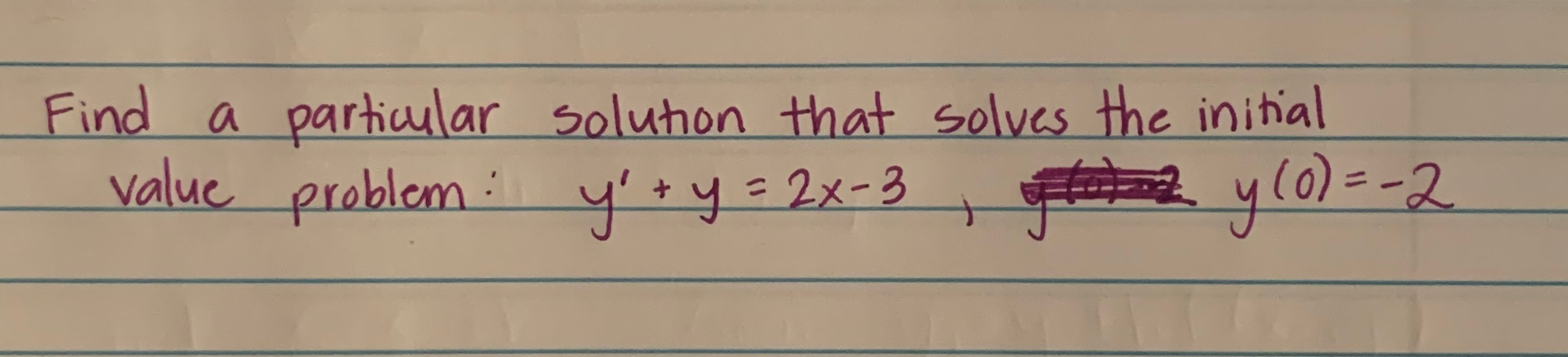 Solved Find a particular solution that solves the initial | Chegg.com