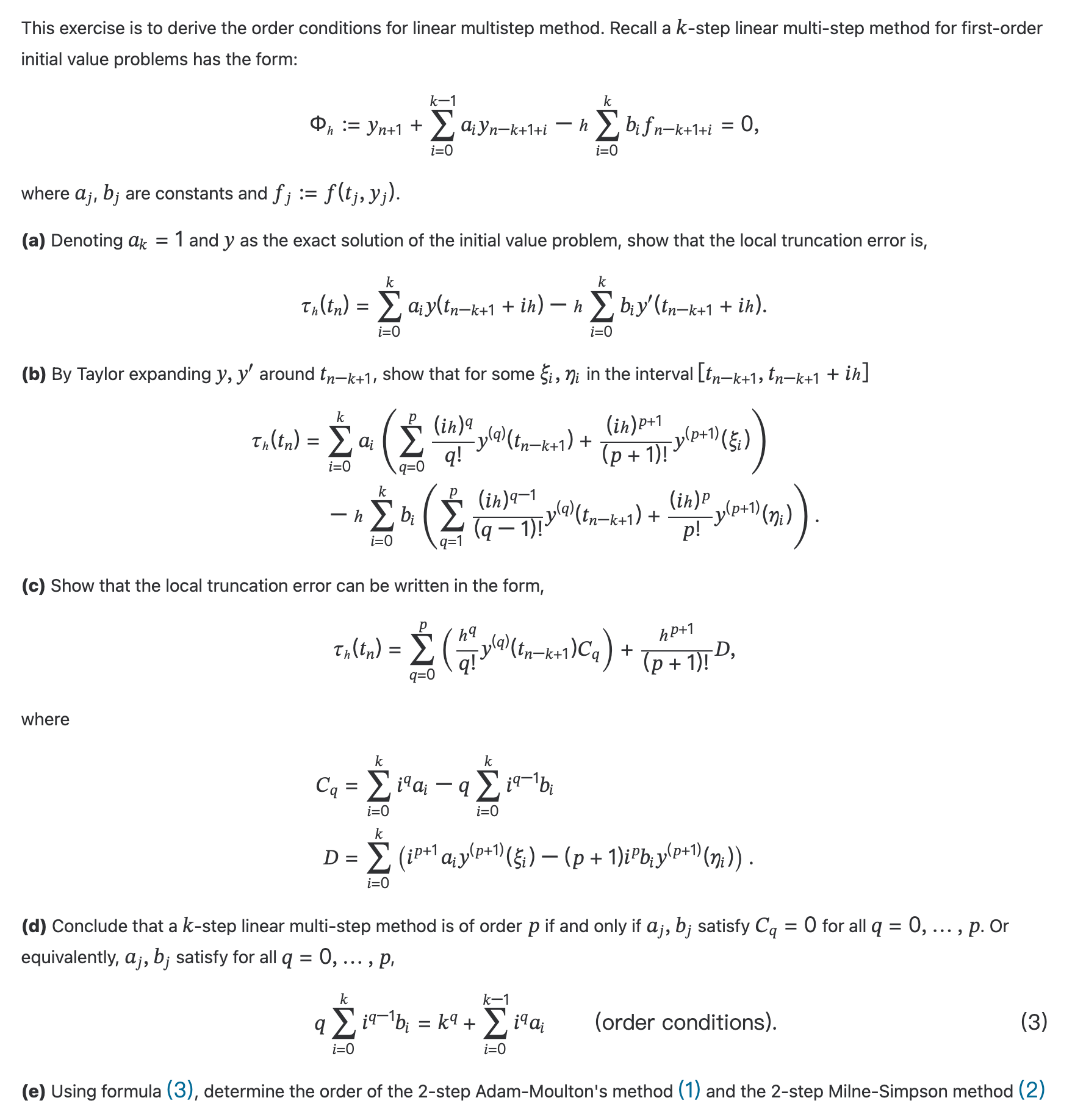Solved This exercise is to ﻿derive the order conditions for | Chegg.com