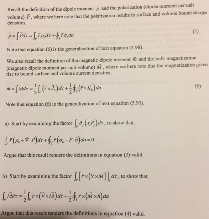 Solved charge and the volume density of bound charge by | Chegg.com