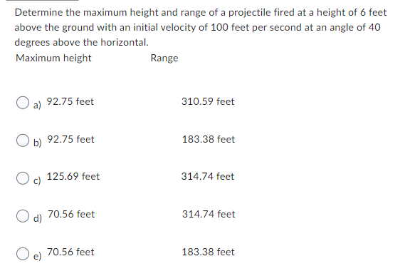 Solved Determine the maximum height and range of a | Chegg.com