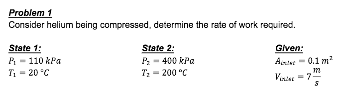 Solved Problem 1 Consider helium being compressed, determine | Chegg.com