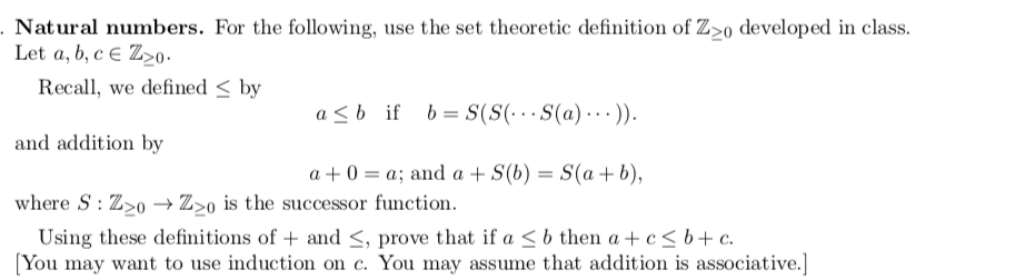Solved Natural numbers. For the following, use the set | Chegg.com