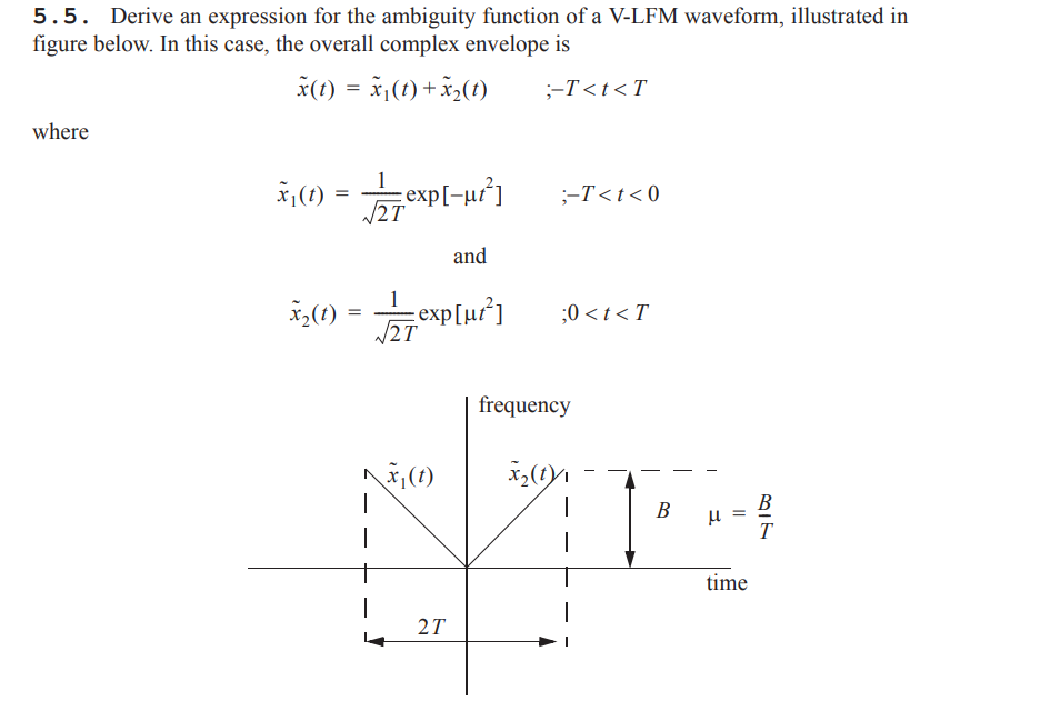 5.5. Derive an expression for the ambiguity function | Chegg.com