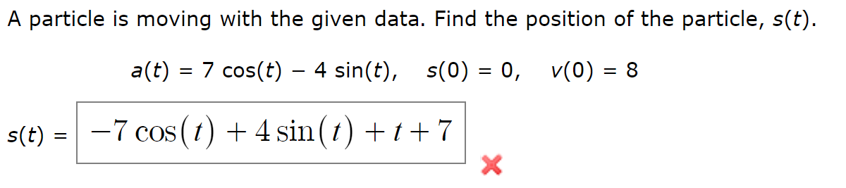 [Solved]: A particle is moving with the given data. Find t