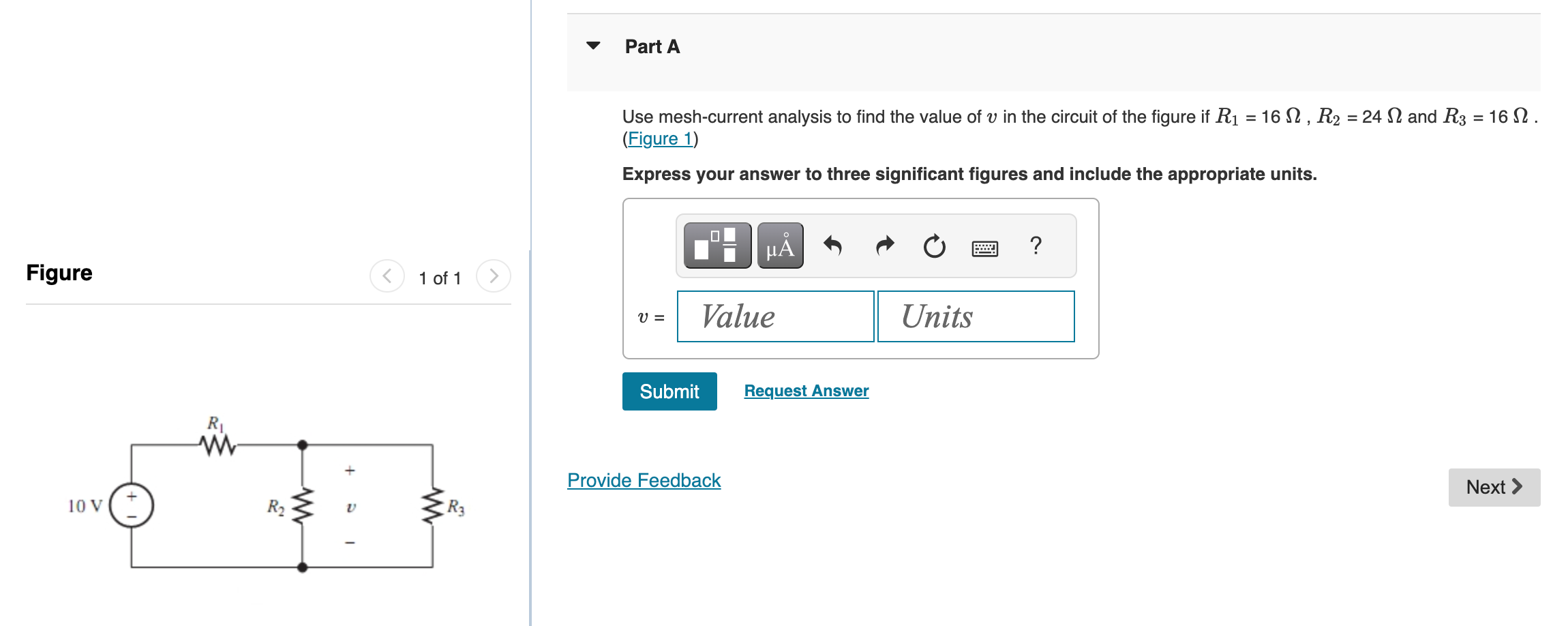 Solved Use mesh-current analysis to find the value of v in | Chegg.com