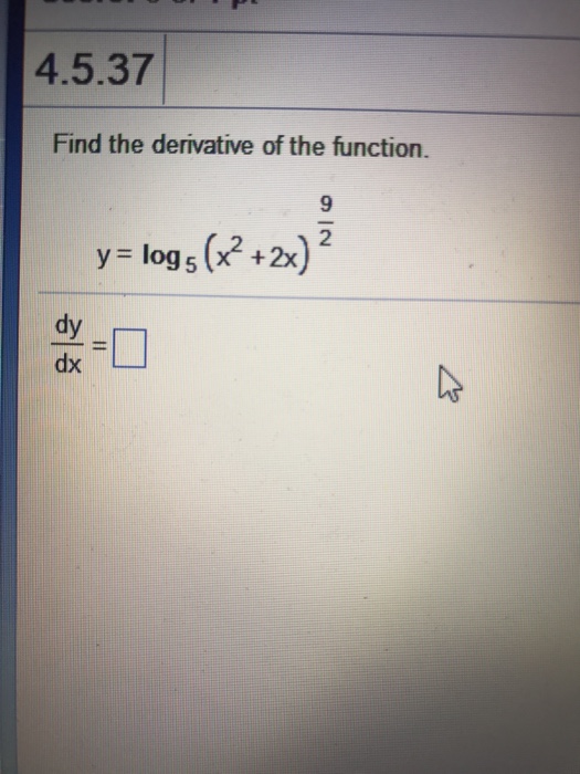 Solved Find the derivative of the function. y = log_5 (x^2 | Chegg.com