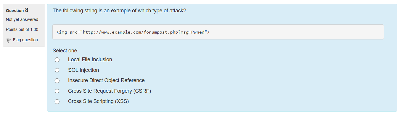 Solved The following string is an example of which type of | Chegg.com