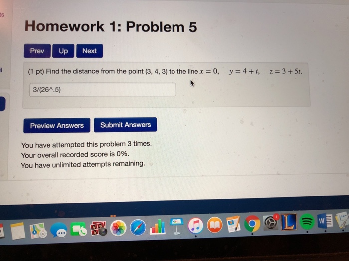 Solved ts Homework 1: Problem5 Prev Up Next (1 pt) Find the | Chegg.com Solved ts Homework 1: Problem5 Prev Up Next (1 pt) Find the | Chegg.com
