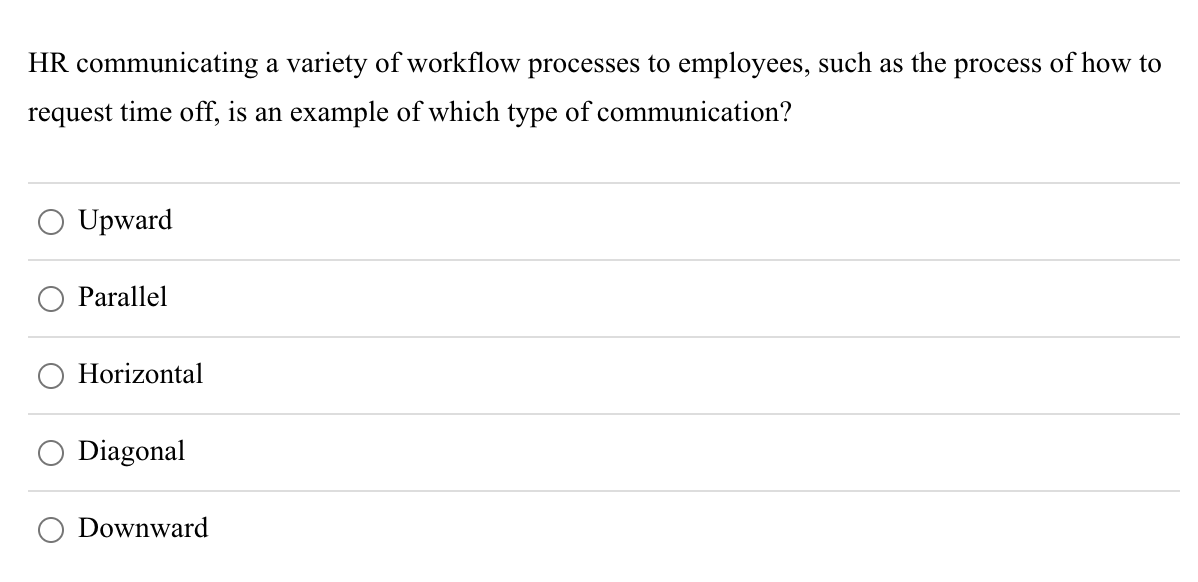 Solved HR communicating a variety of workflow processes to | Chegg.com
