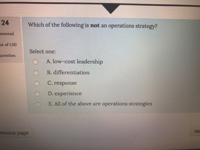 Solved Which of the following is not an operations | Chegg.com