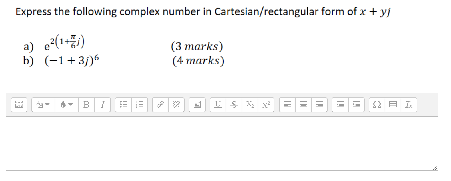 Solved Express the following complex number in | Chegg.com