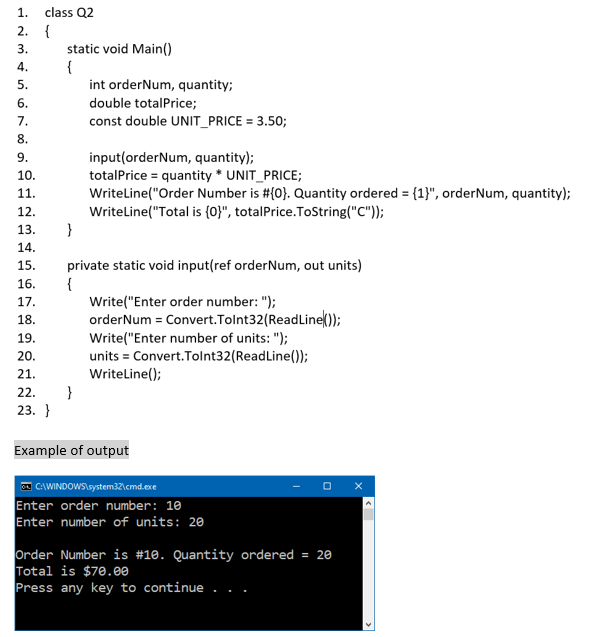 Solved The following program gets the data from the use’s | Chegg.com