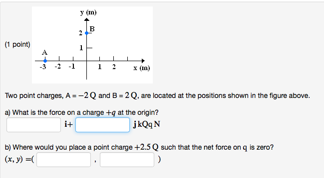 Solved Two point charges, A = −2Q − 2 Q and B = 2Q 2 Q , are | Chegg.com