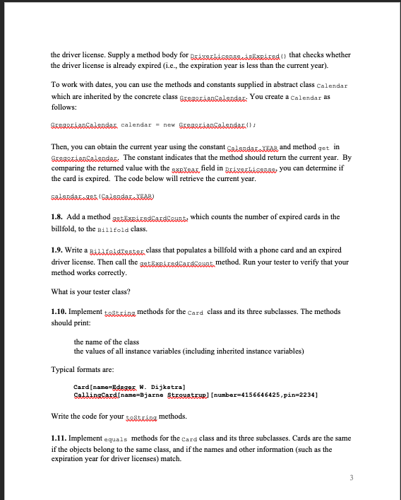 Solved 1.1. Consider using the following Card class. public | Chegg.com