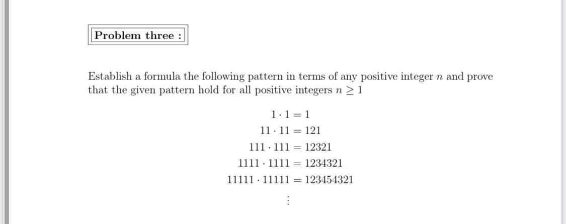 Solved Problem three : Establish a formula the following | Chegg.com