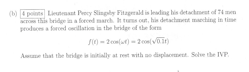 Solved 3. 8 points Resonance The Broughton Suspension Bridge | Chegg.com