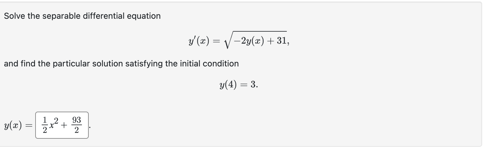 Solved Solve the separable differential | Chegg.com