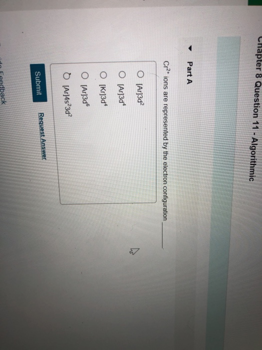 Solved CHapter 8 Question 11 - Algorithmic Part A Cr2 ions | Chegg.com