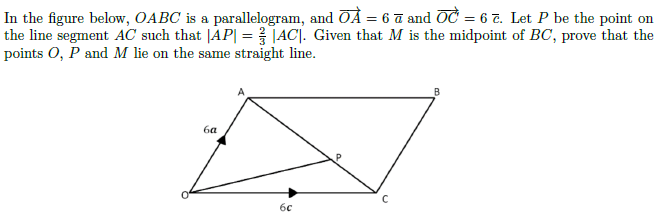 Solved In the figure below, OABC is a parallelogram, and OÀ | Chegg.com
