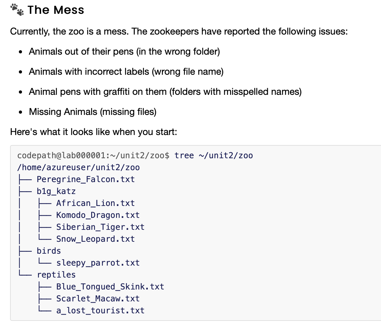Solved How do your replace and remove the animals in the | Chegg.com