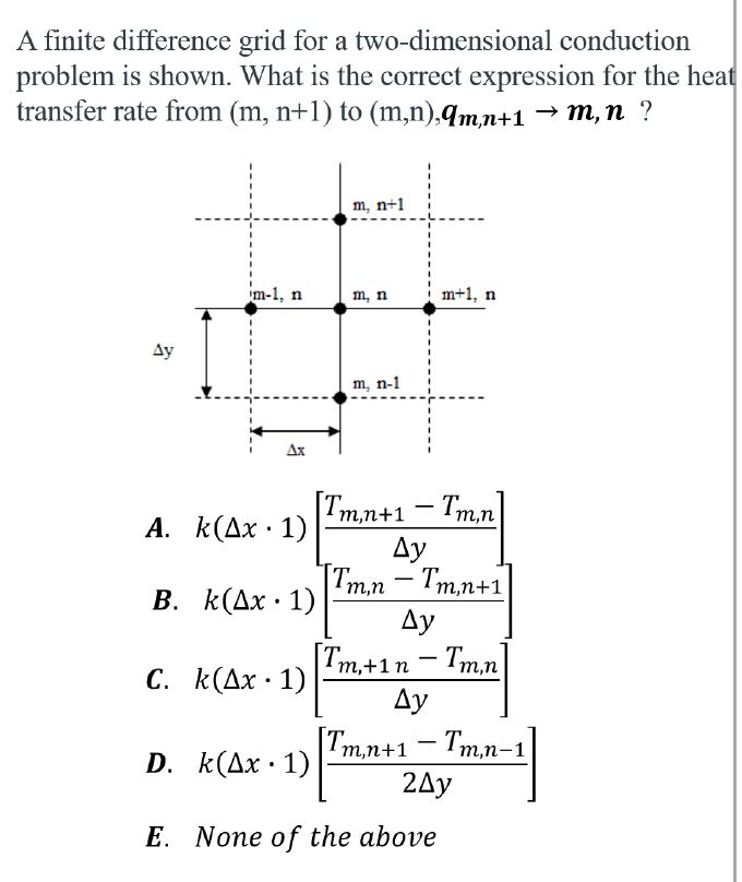 Solved A finite difference grid for a two-dimensional | Chegg.com