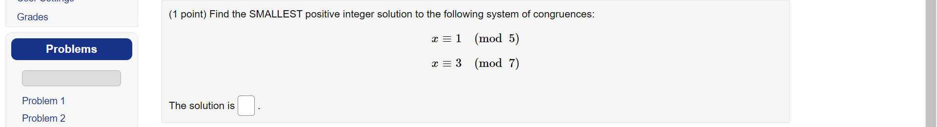 Solved 1 Point Find The Smallest Positive Integer Solution 