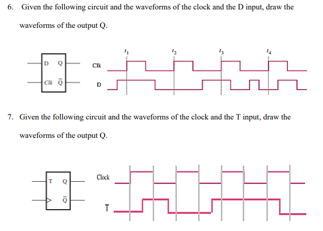 6. ﻿Given the following circuit and the waveforms of | Chegg.com