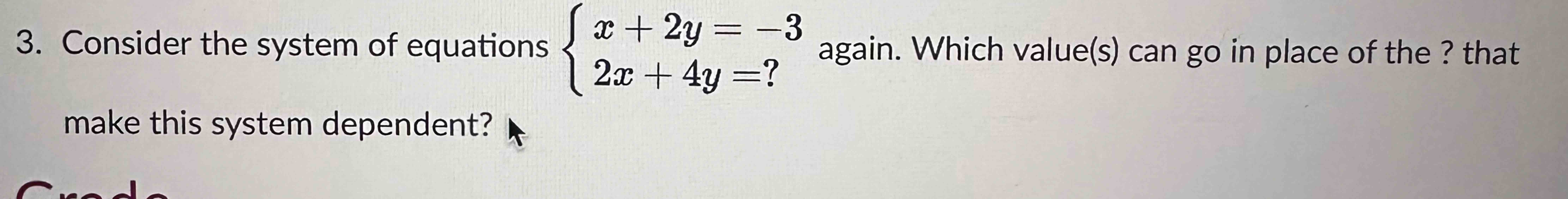 Solved Consider the system of ﻿equations | Chegg.com