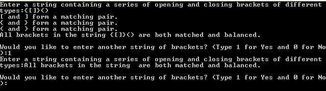 Solved My C++ program that uses stacks to match brackets | Chegg.com