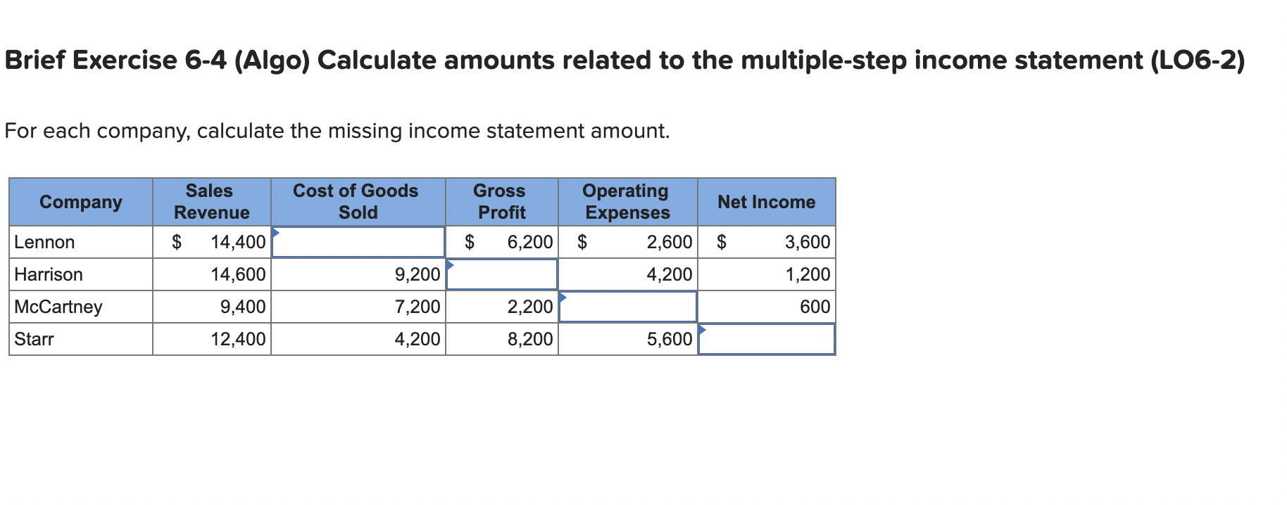 Solved Brief Exercise 6-4 (Algo) Calculate amounts related | Chegg.com