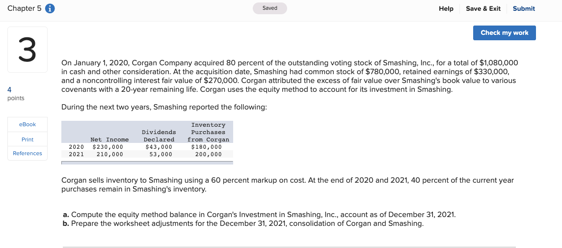 Solved Chapter 5 i Saved Help Save & Exit Submit Check my | Chegg.com