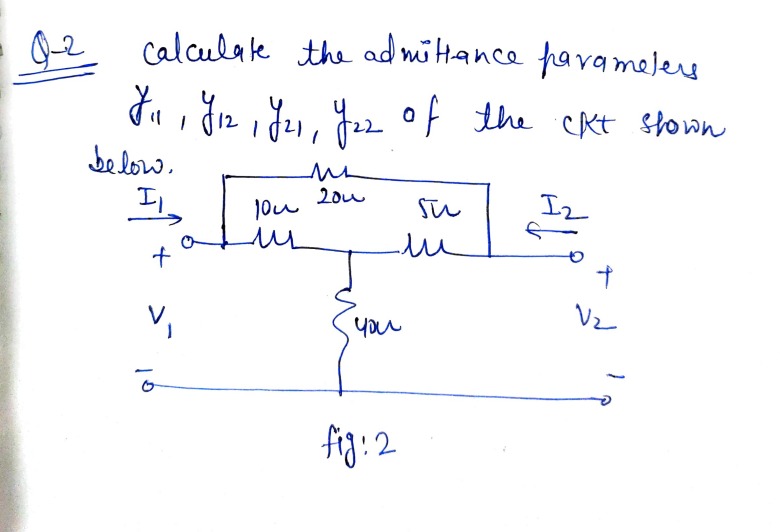 Solved Q-2 ﻿Calculate the admittance | Chegg.com