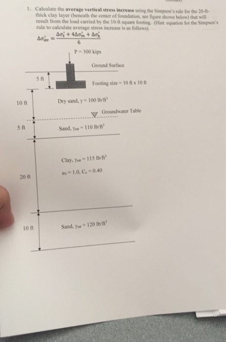 Solved 1. Calculate the average vertical stress increase | Chegg.com