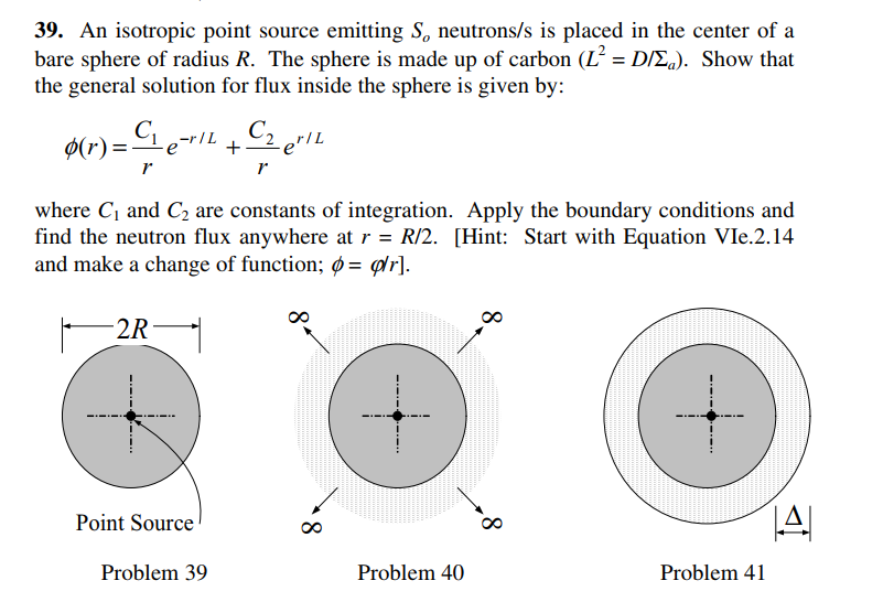 Solved 39. An isotropic point source emitting S, neutrons/s | Chegg.com