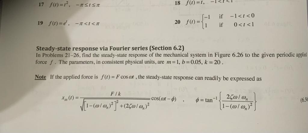 Solved Find the steady state response of the mechanical | Chegg.com