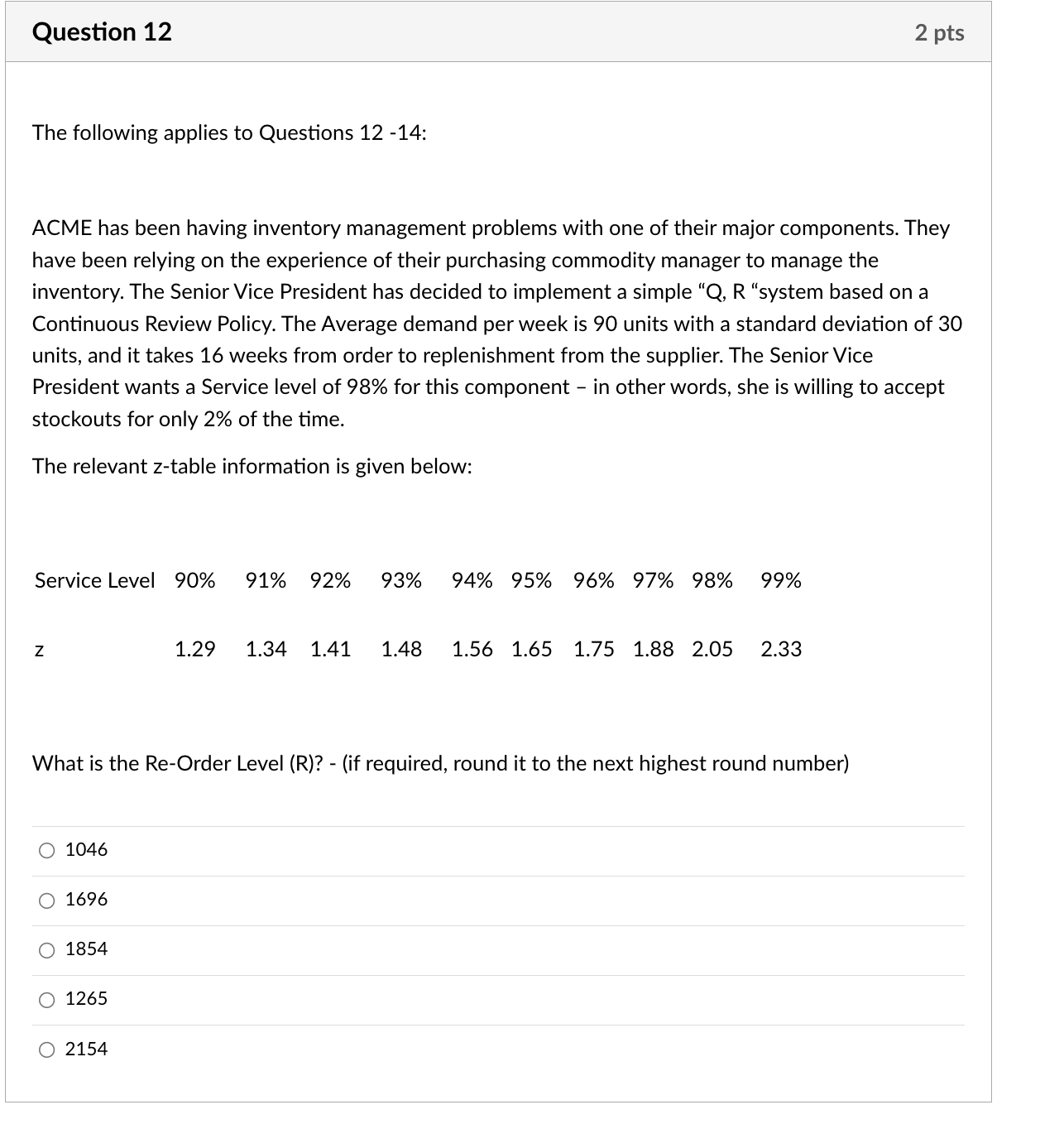 Solved The following applies to Questions 12 -14: ACME has | Chegg.com