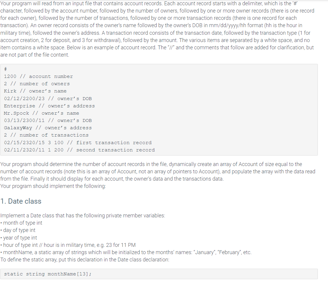 Solved PLEASE WRITE IN C++. I ESPECIALLY NEED HELP WITH THE | Chegg.com