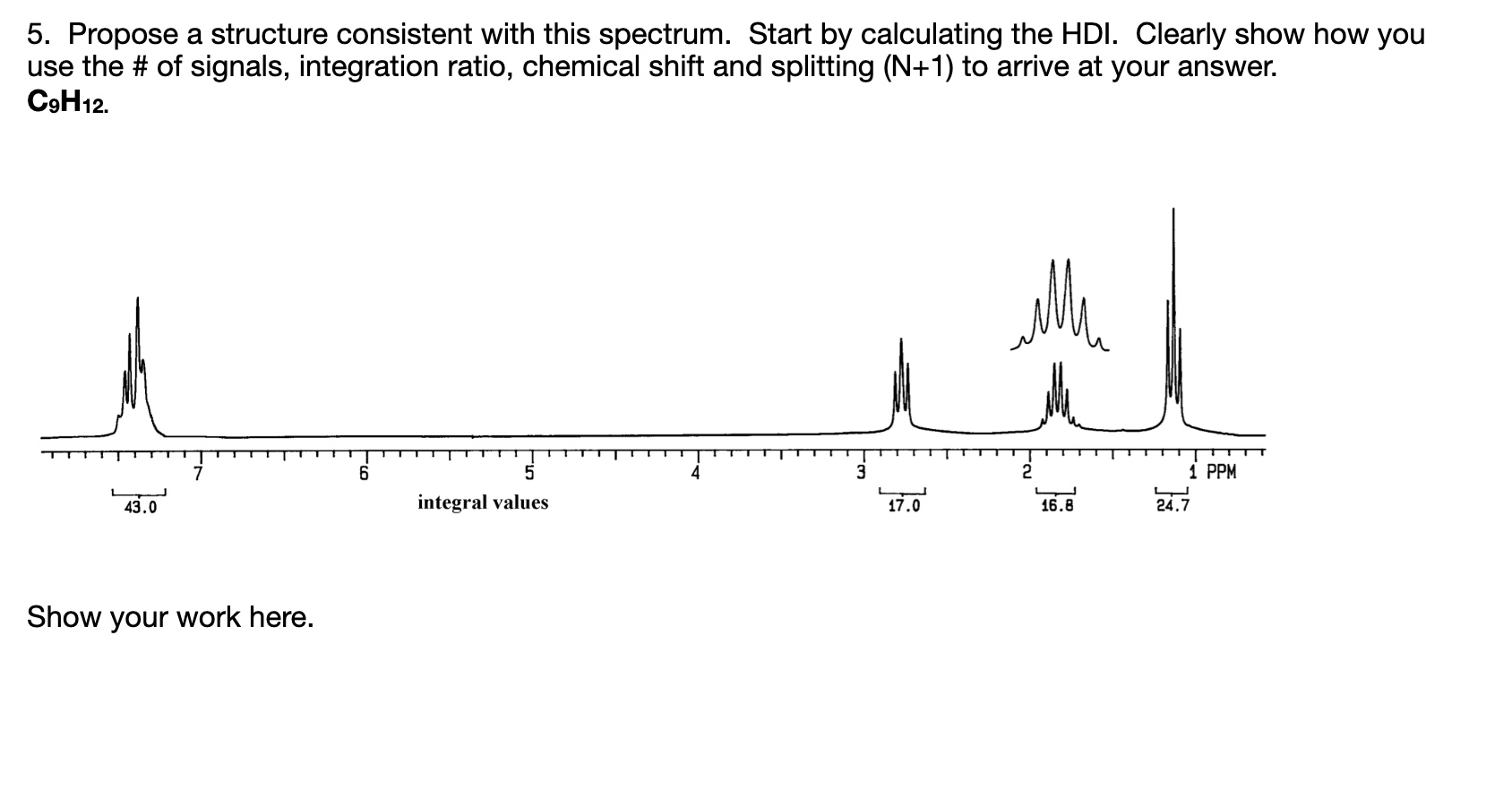 Solved 5. Propose a structure consistent with this spectrum. | Chegg.com