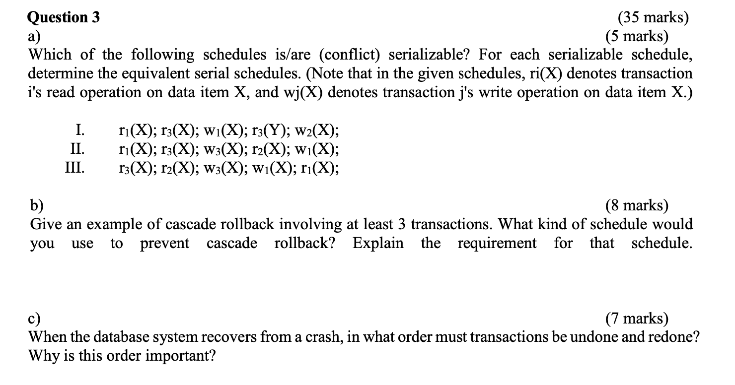 Solved Urgent! Give an example of cascade rollback involving | Chegg.com